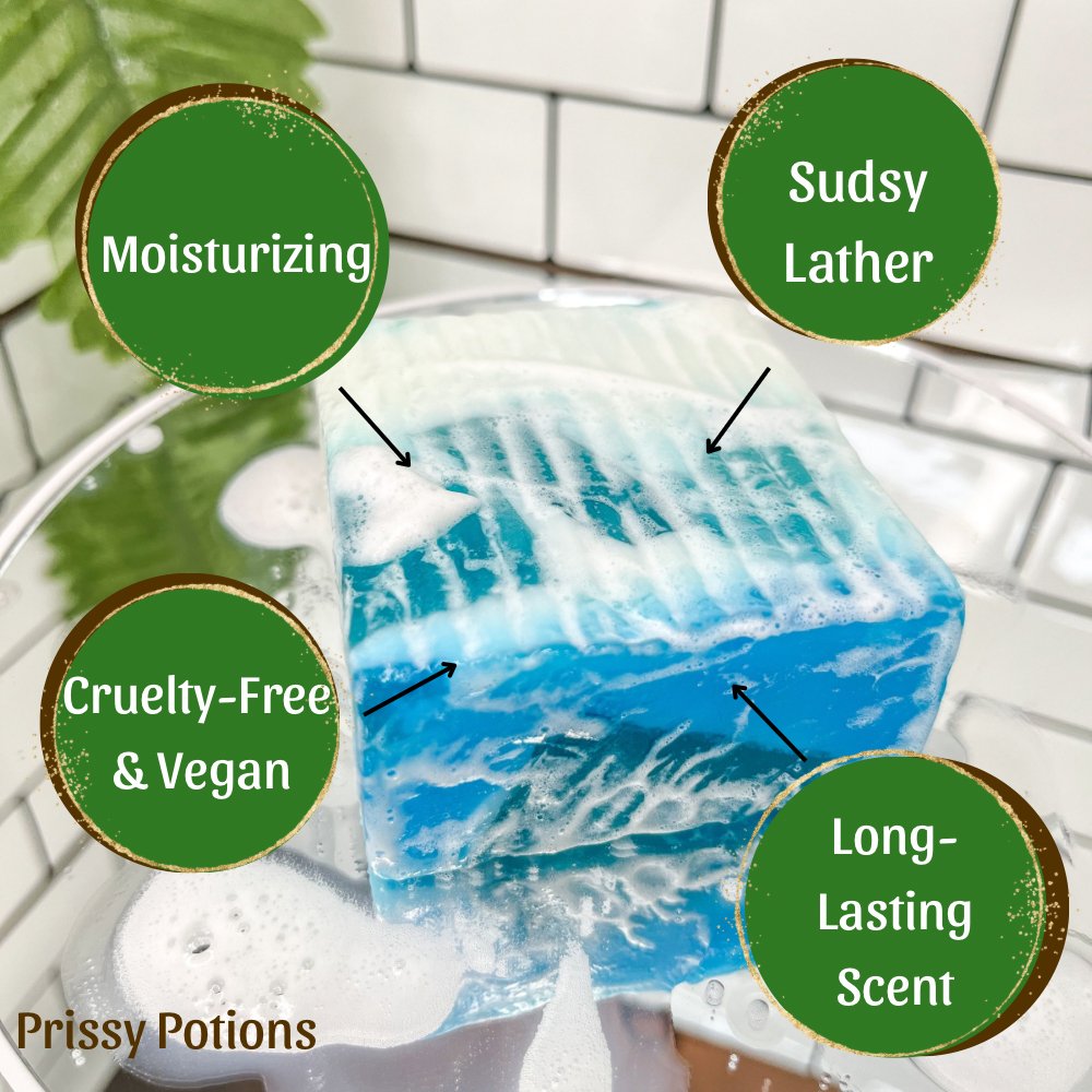 Cool Water Soap for Men | Fresh Clean Scent | Prissy Potions